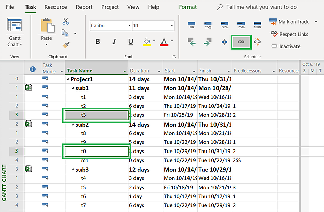 Creating cross-project task dependencies
